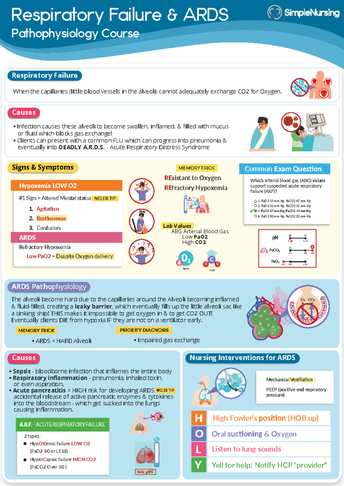 Acute Respiratory Failure & ARDS Pathophysiology Notes - Studocu