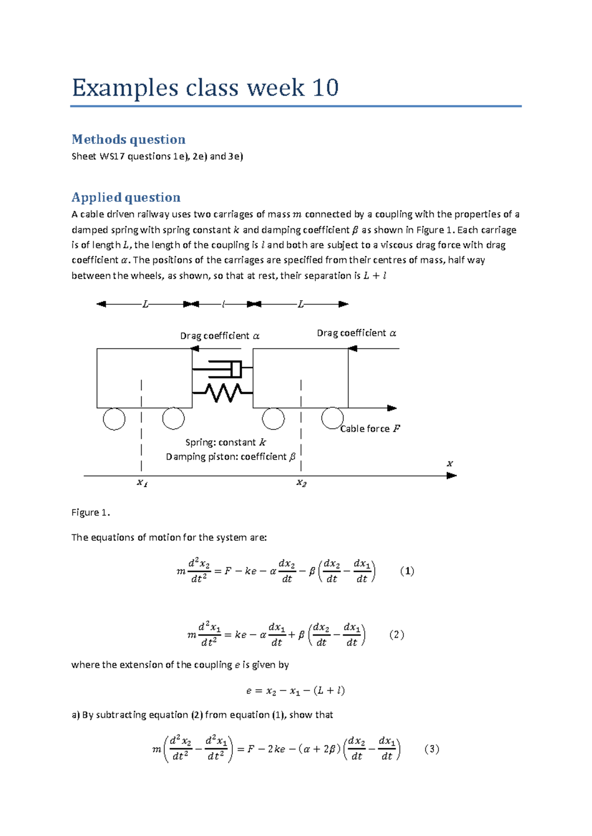 Examples Class WS17 Week 10 Methods Question Sheet - Studocu