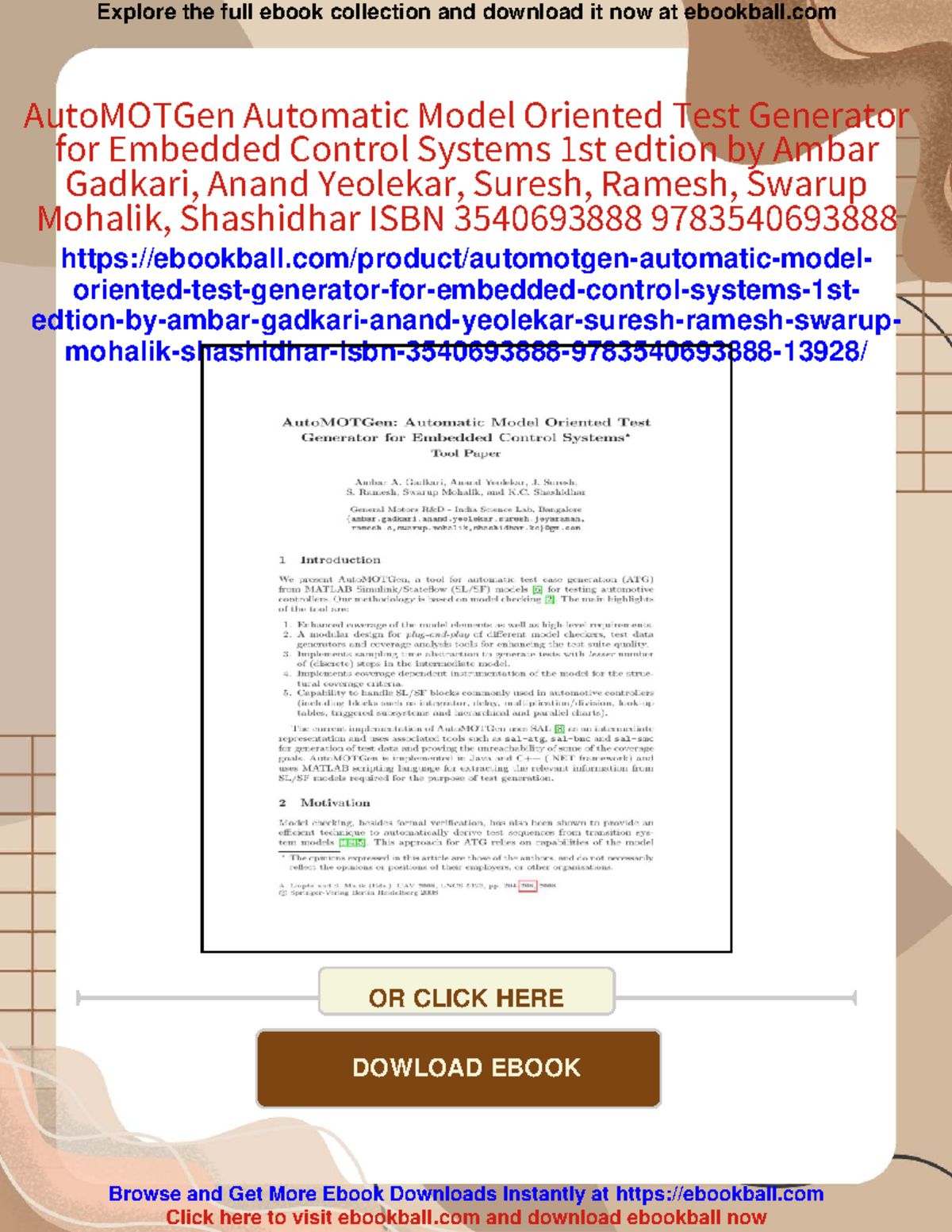AutoMOTGen: Automatic Model Oriented Test Generator for Embedded ...