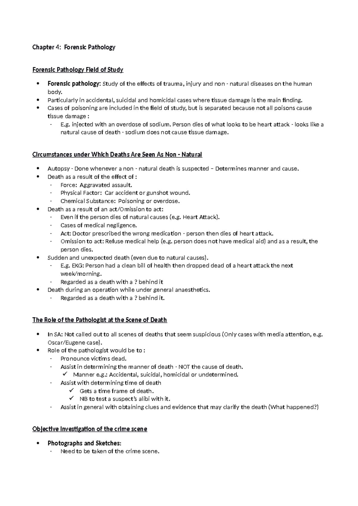 KRM210 Final Exam Notes - Forensic Pathology & Hair Examination - Studocu