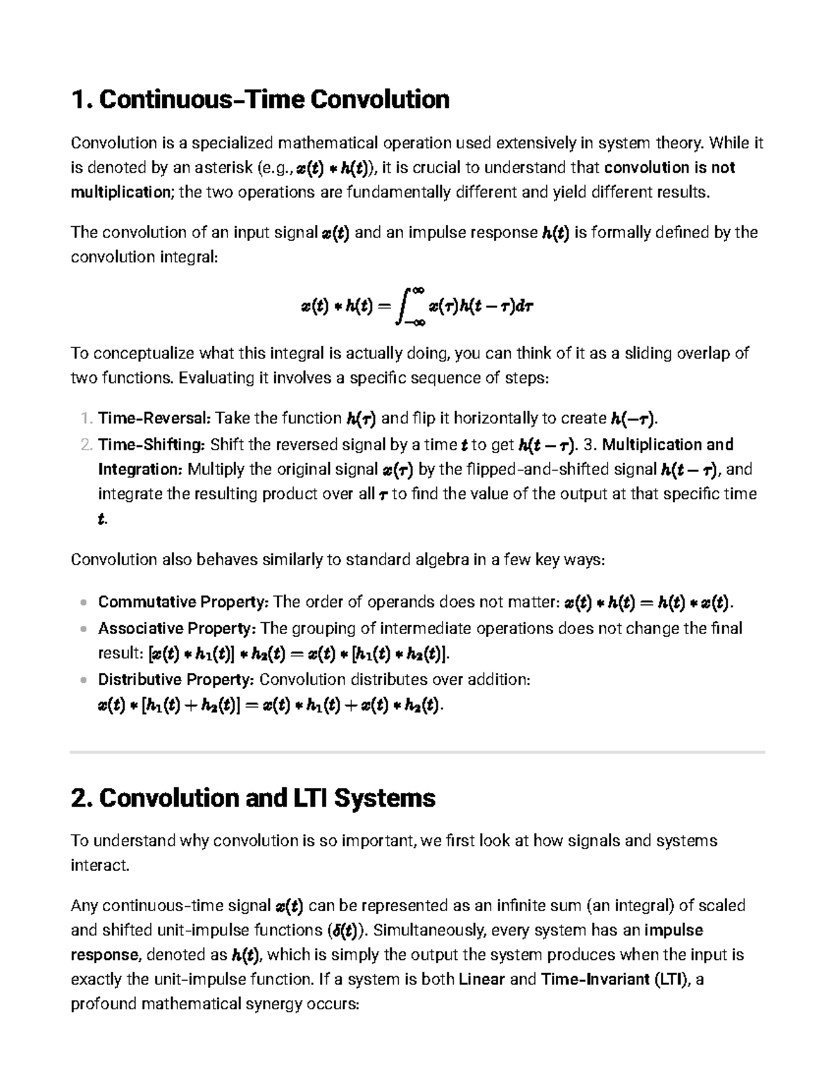 LTI Systems and Convolution: Understanding Key Properties and ...