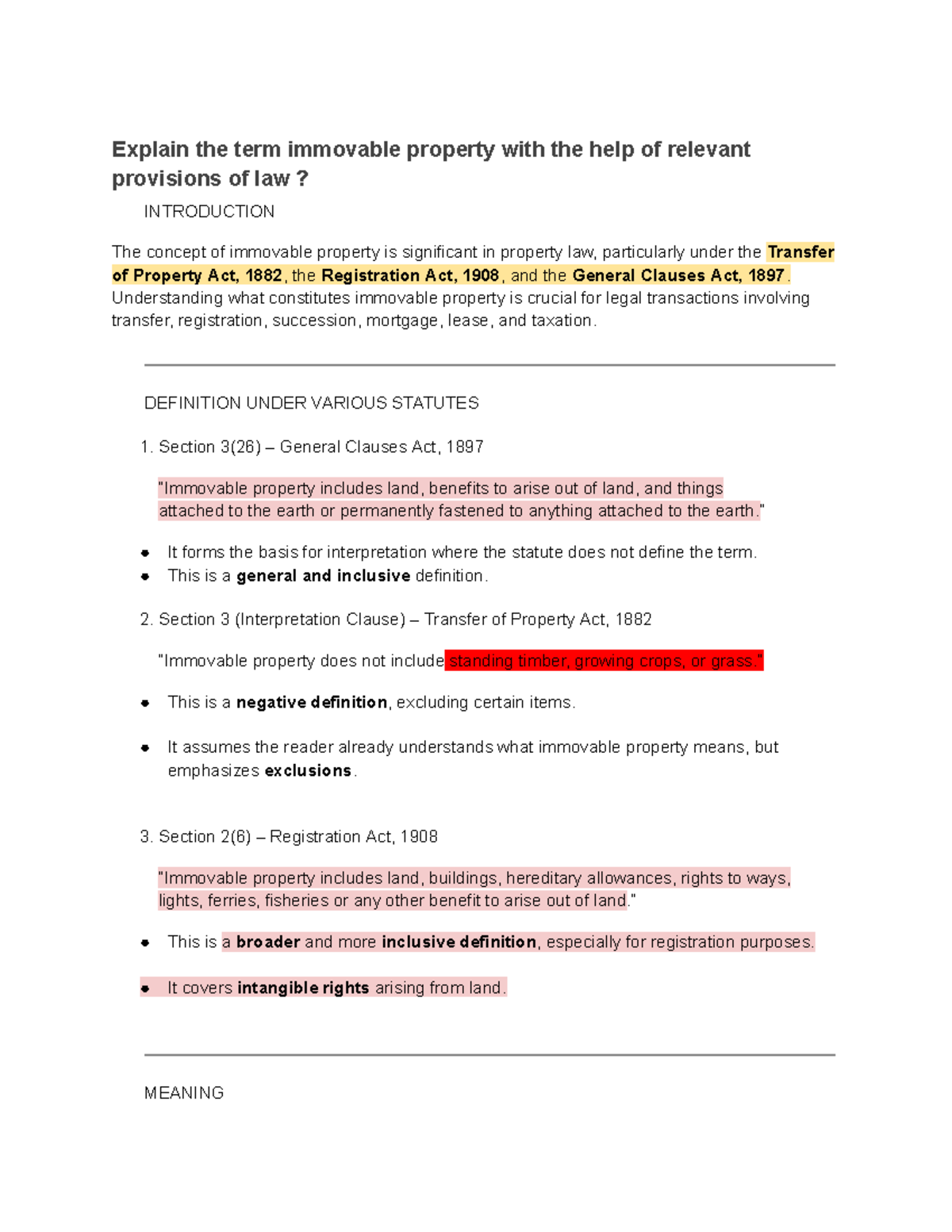 Understanding Immovable Property in Indian Law: Key Provisions & Cases ...