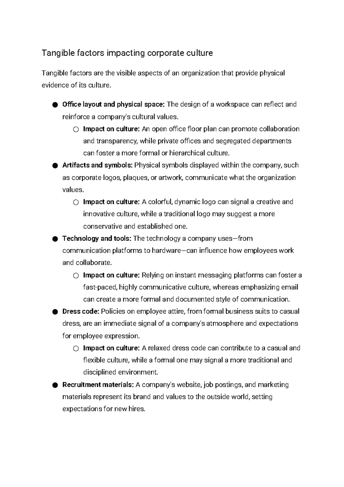 Tangible and Intangible Factors Influencing Corporate Culture - OGI ...