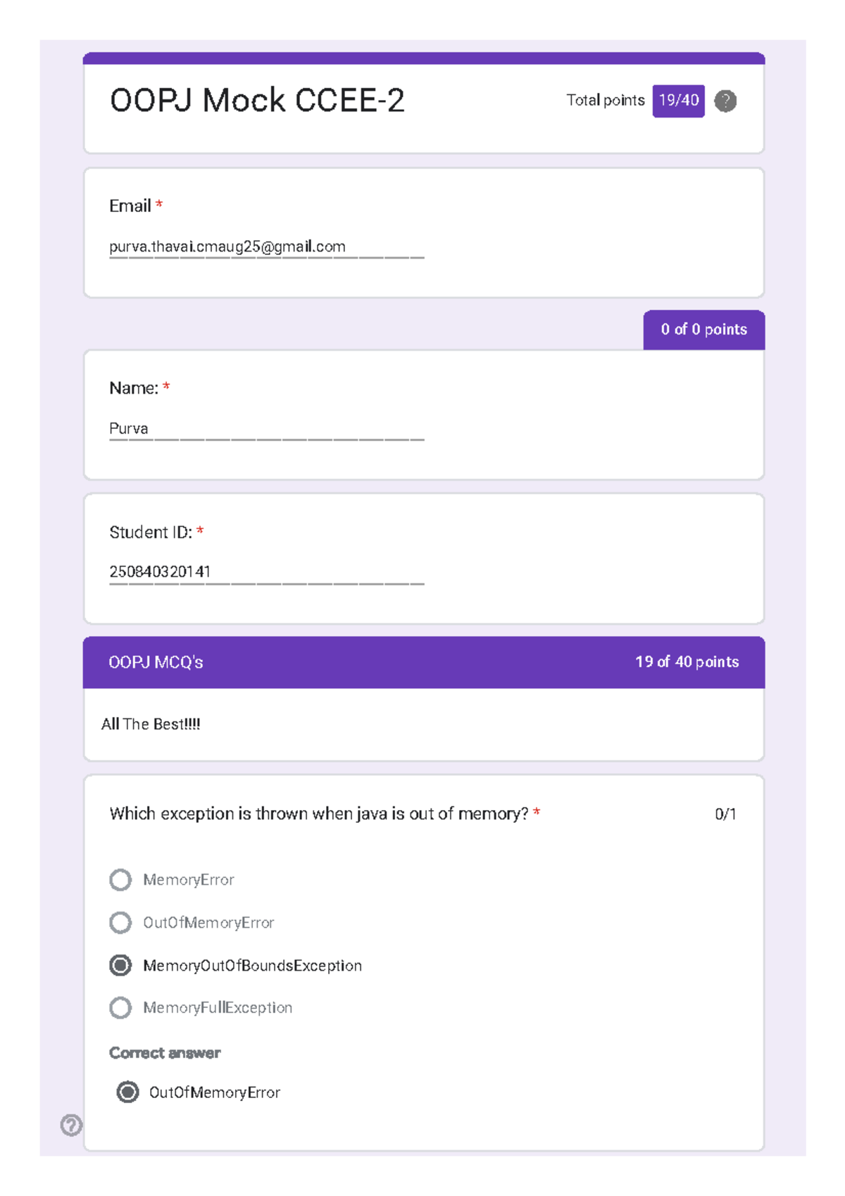 OOPJ Mock CCEE-2 - MCQ Exam Questions and Answers - Studocu