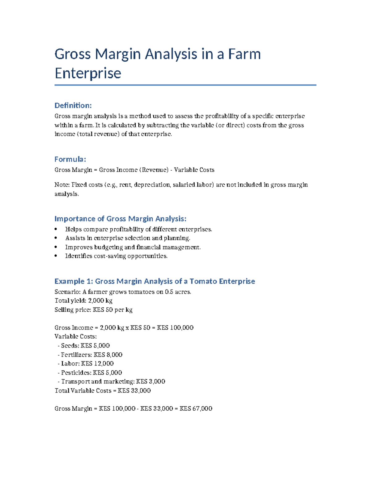 Gross Margin Analysis in Farm Enterprises: Key Insights and Examples ...