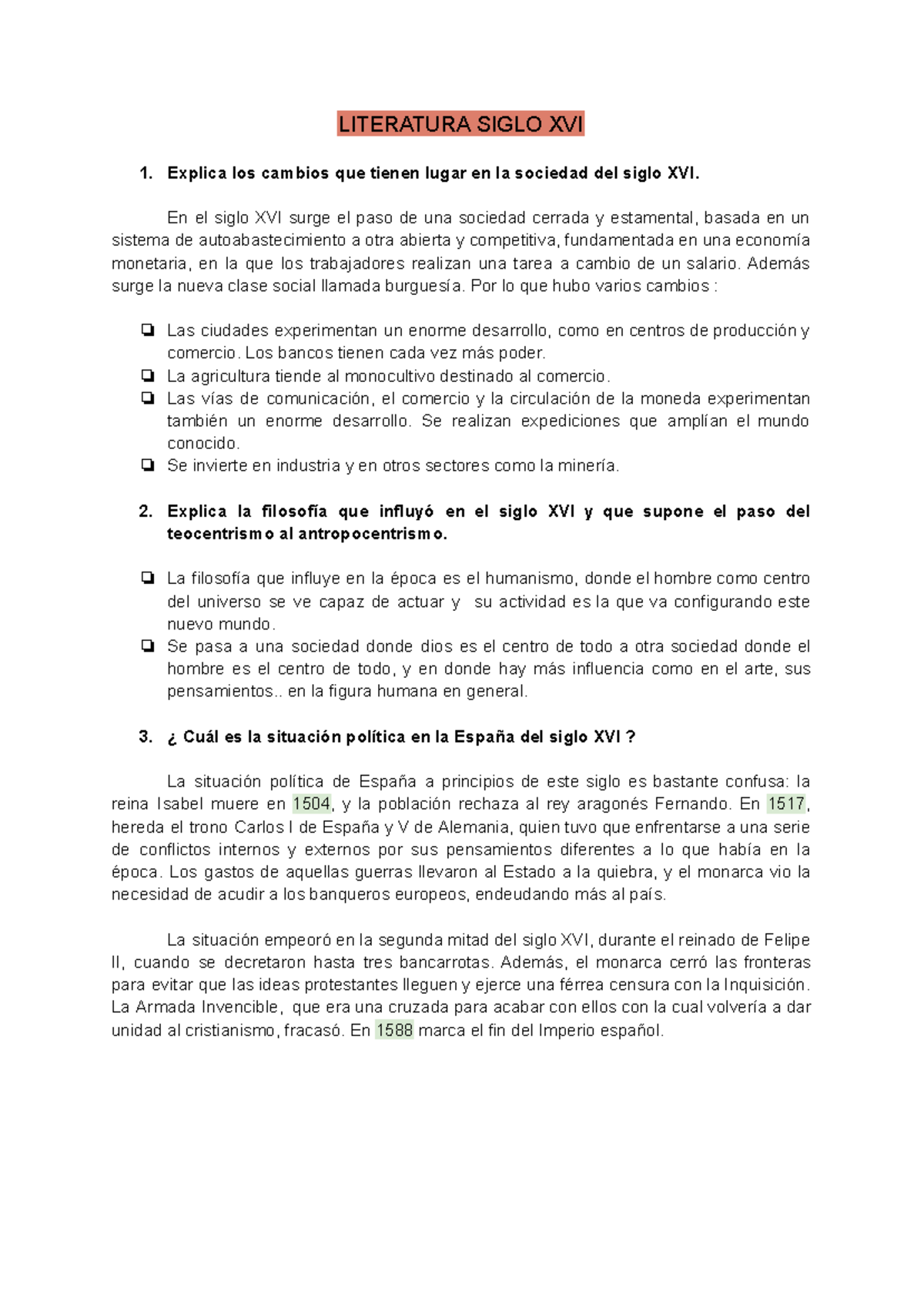 Análisis de la Literatura del Siglo XVI en España (LIT 1) - Studocu