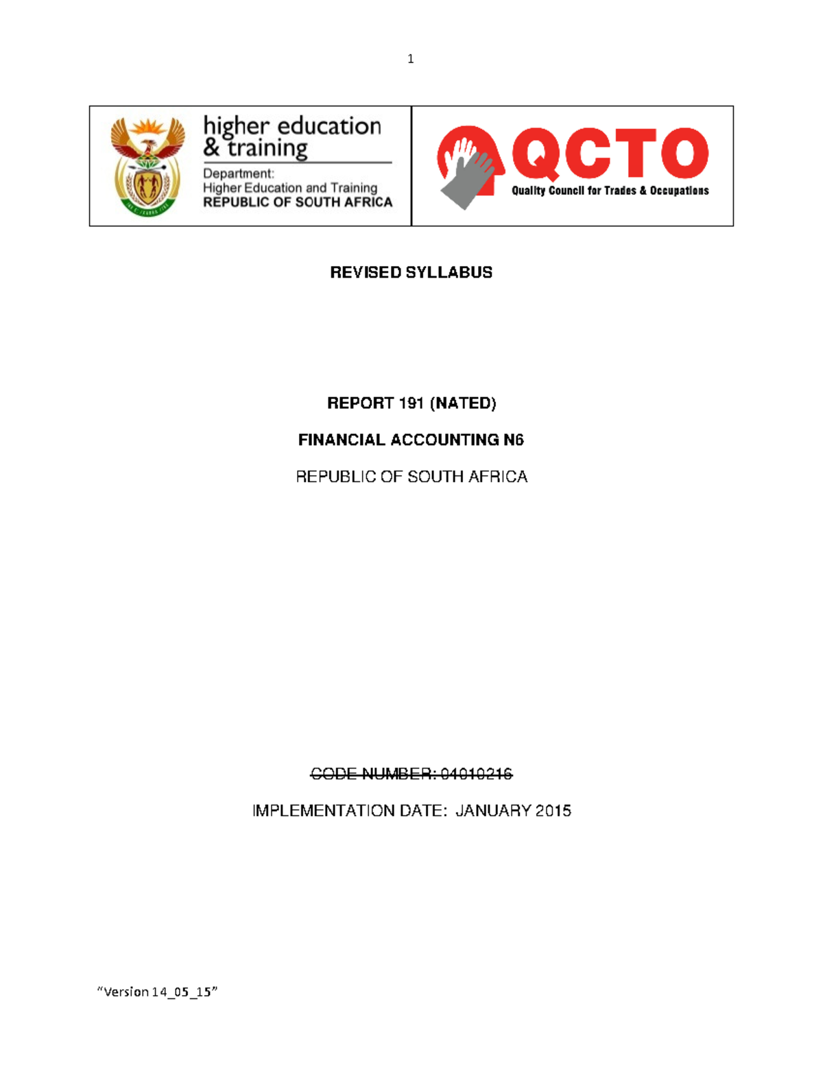 N6 Financial Accounting Revised Syllabus and Assessment Overview - Studocu