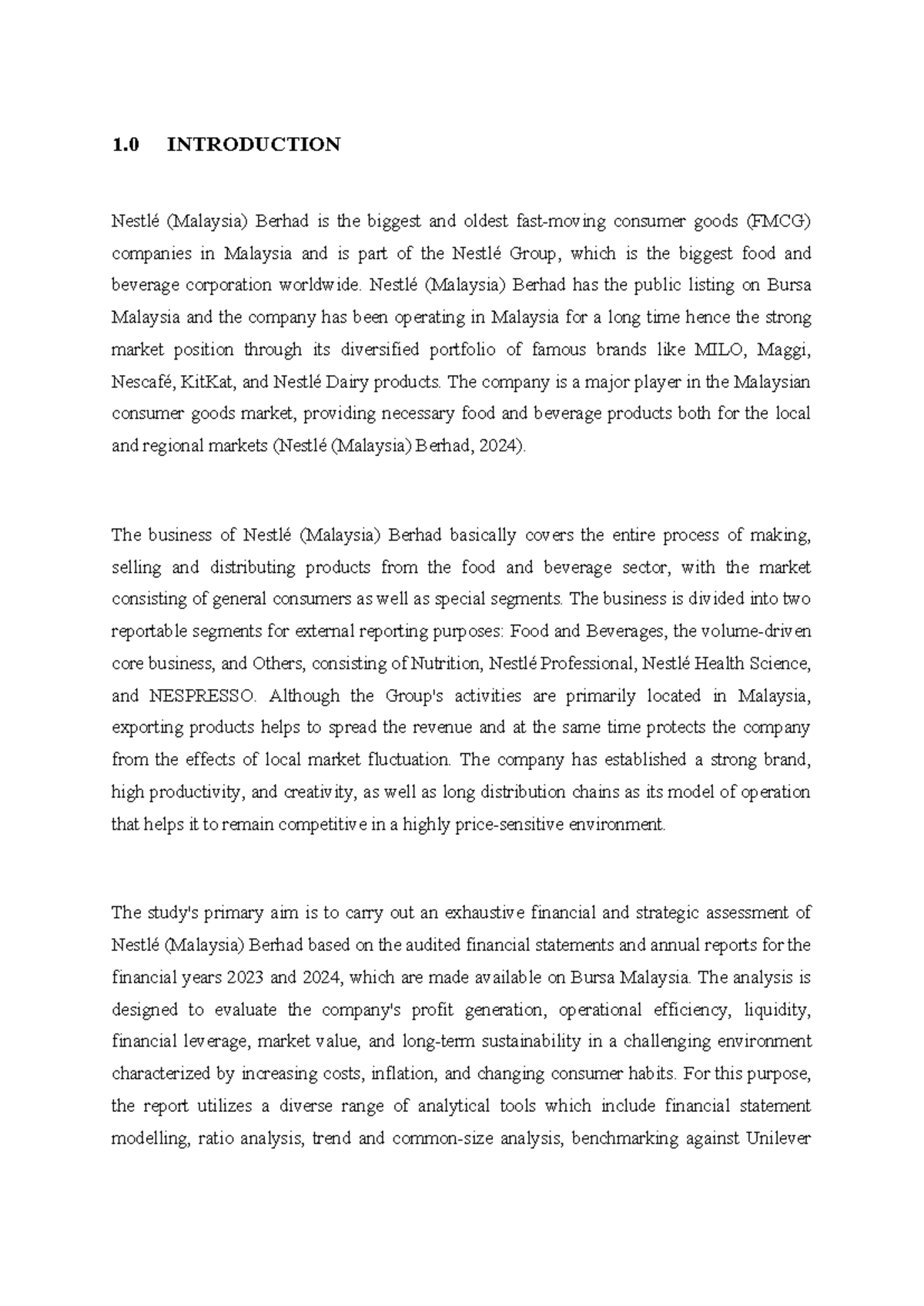 Financial & Strategic Analysis of Nestlé (Malaysia) Berhad (FMCG) 2024 ...