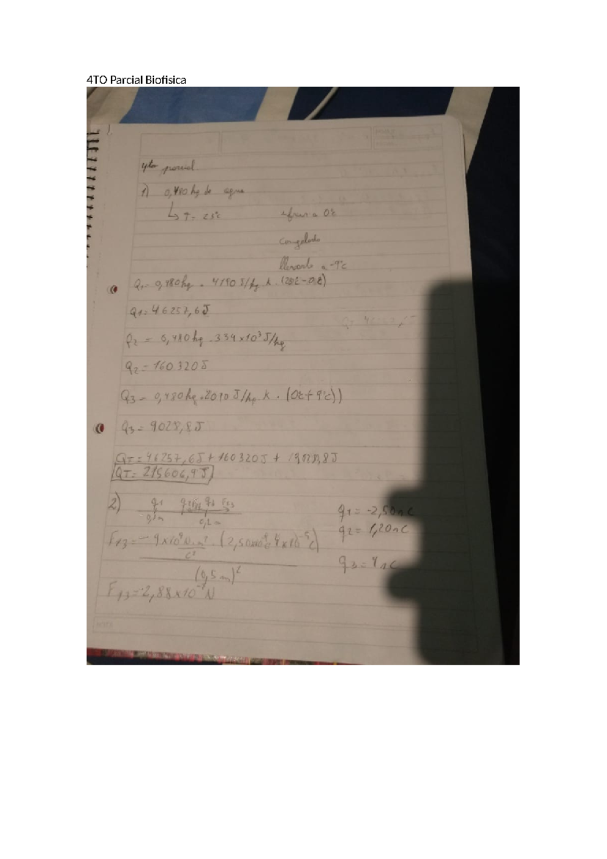 4TO Parcial de Biofísica: Ejercicios y Soluciones (2512-018) - Studocu