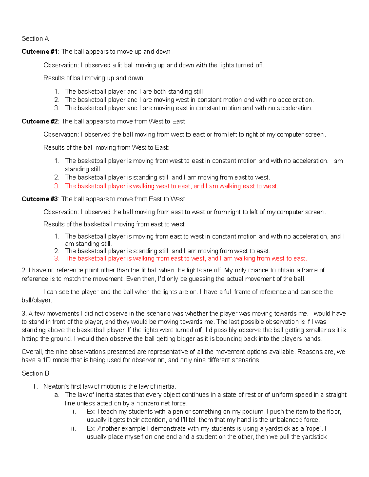 Task 1: Frames of Reference in Motion Observations and Inertia Principles - Studocu