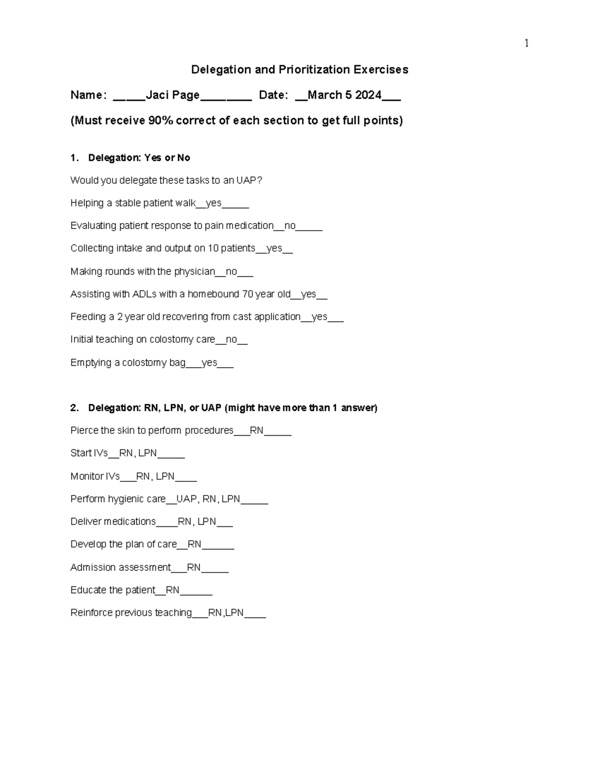 Delegation & Prioritization Practice Exercises - Nursing Skills Review ...