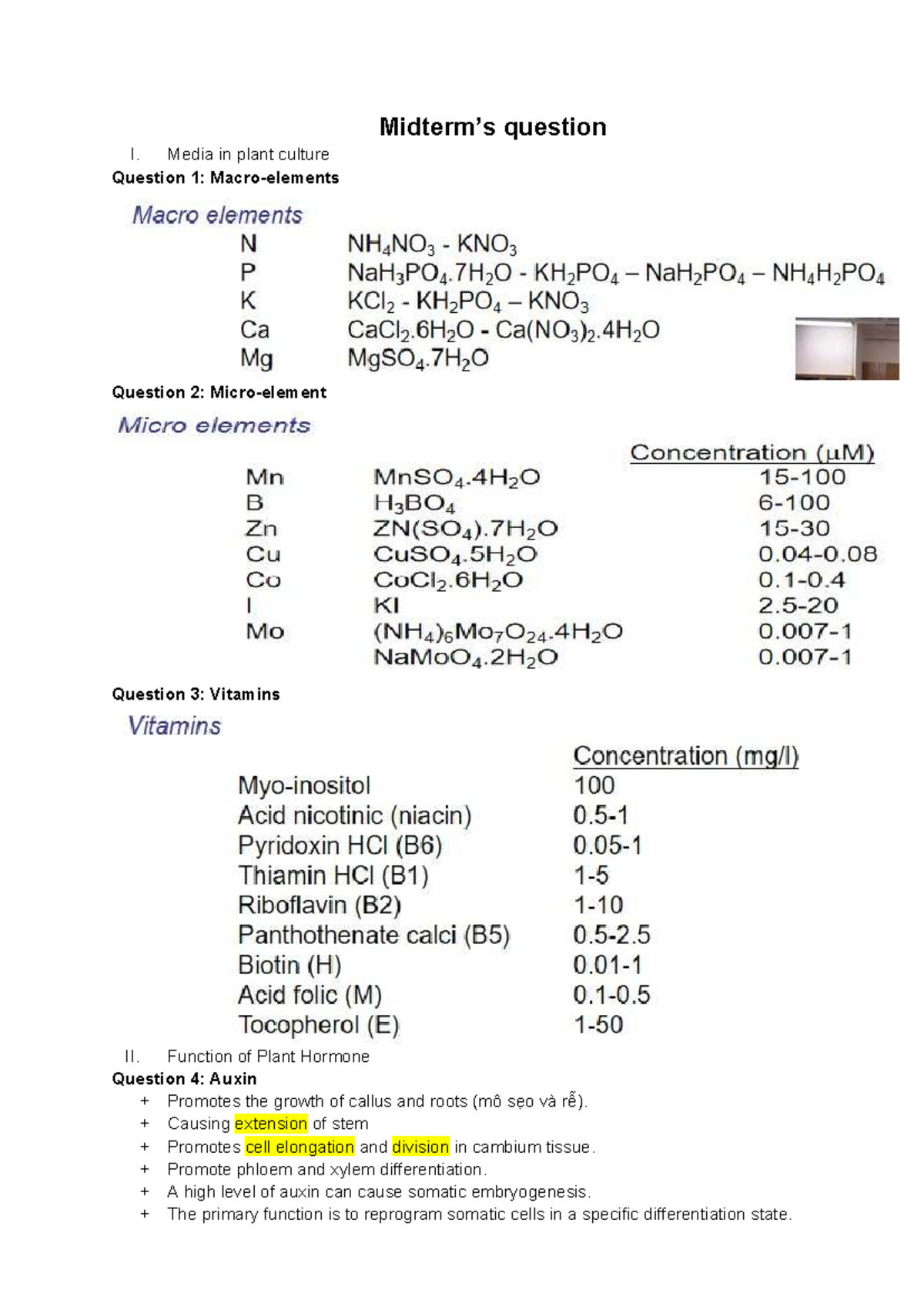 Tech in Plant Culture - Midterm Questions and Answers - Studocu