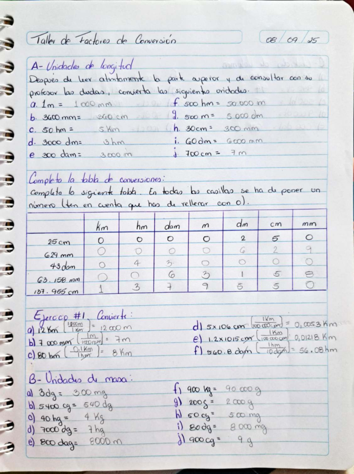Taller de Conversiones: Ejercicios y Dudas sobre Medidas - Studocu