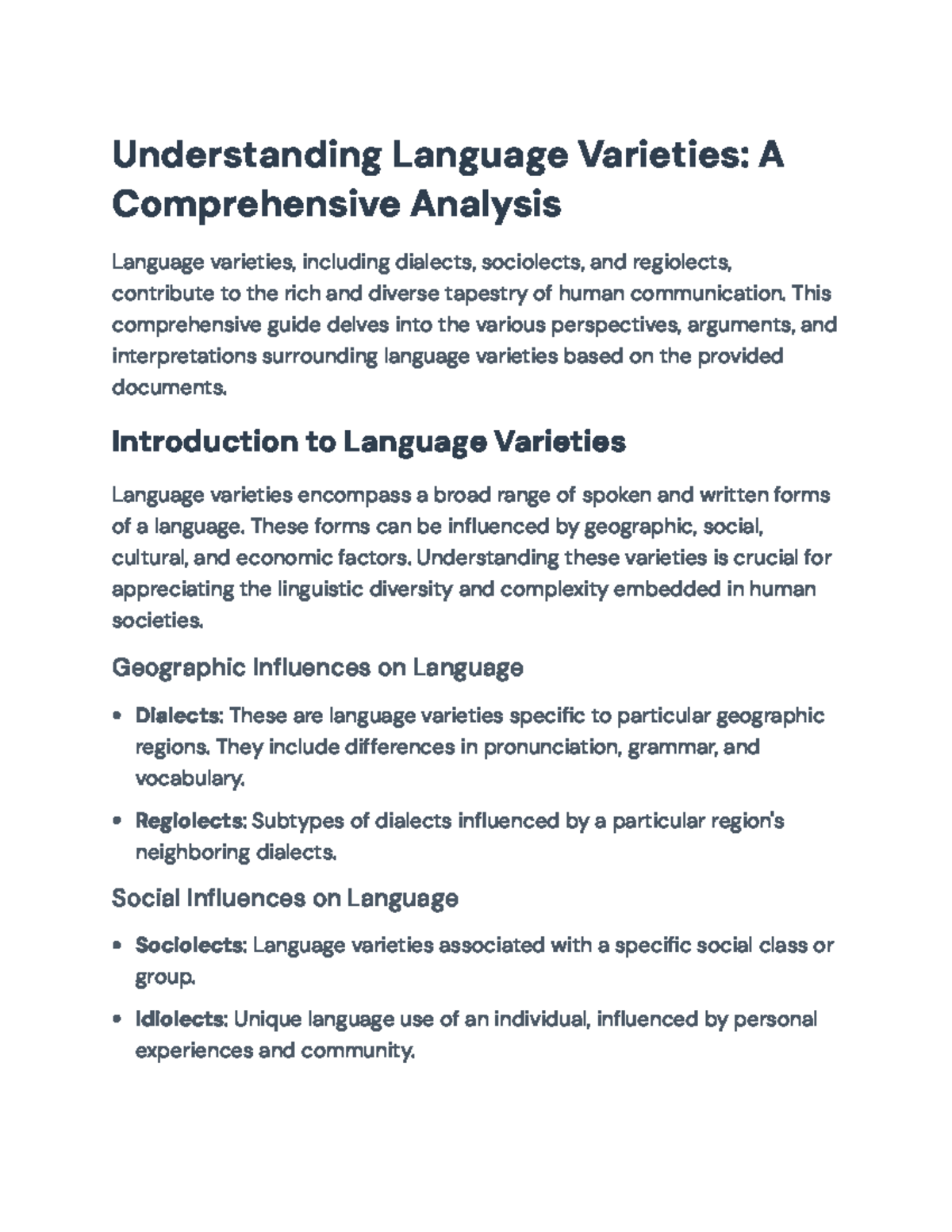 Understanding Language Varieties: Dialects, Sociolects & Regiolects ...