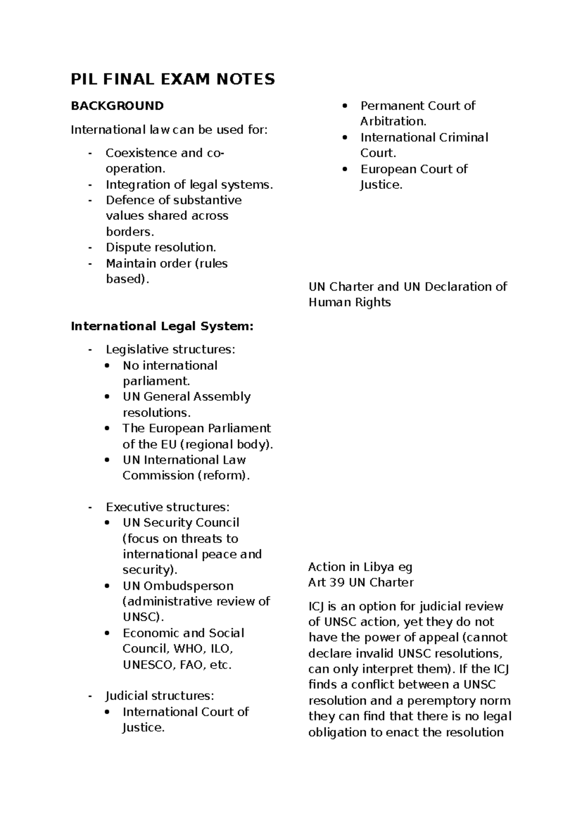 PIL Final Exam Notes - Key Concepts and Principles - Studocu