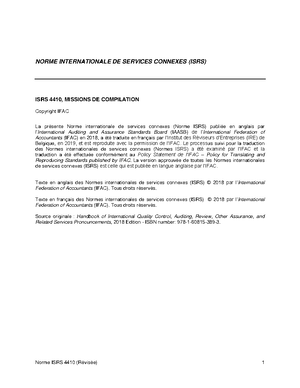 19 Exemple de rapport d'audit - Préliminaires Cet audit interne a été ...