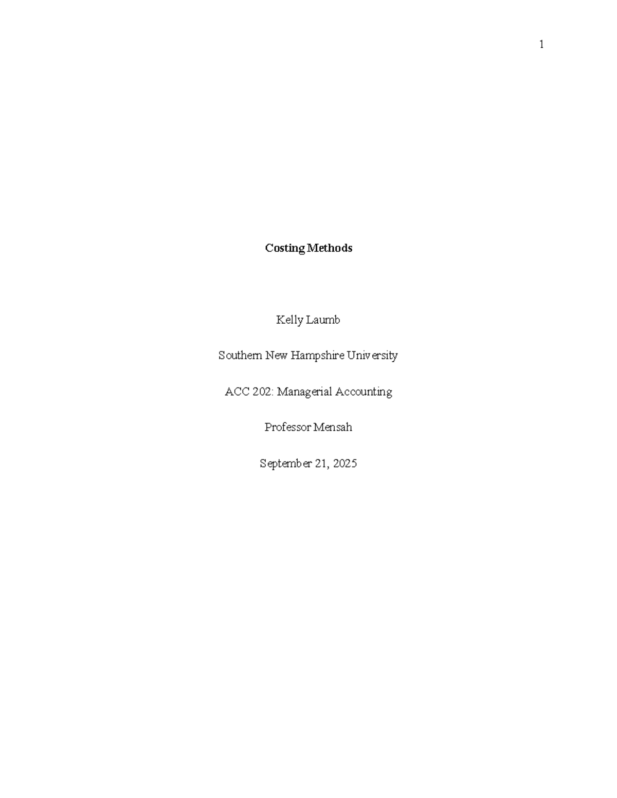 Acc 202 Managerial Accounting Costing Methods Analysis Studocu