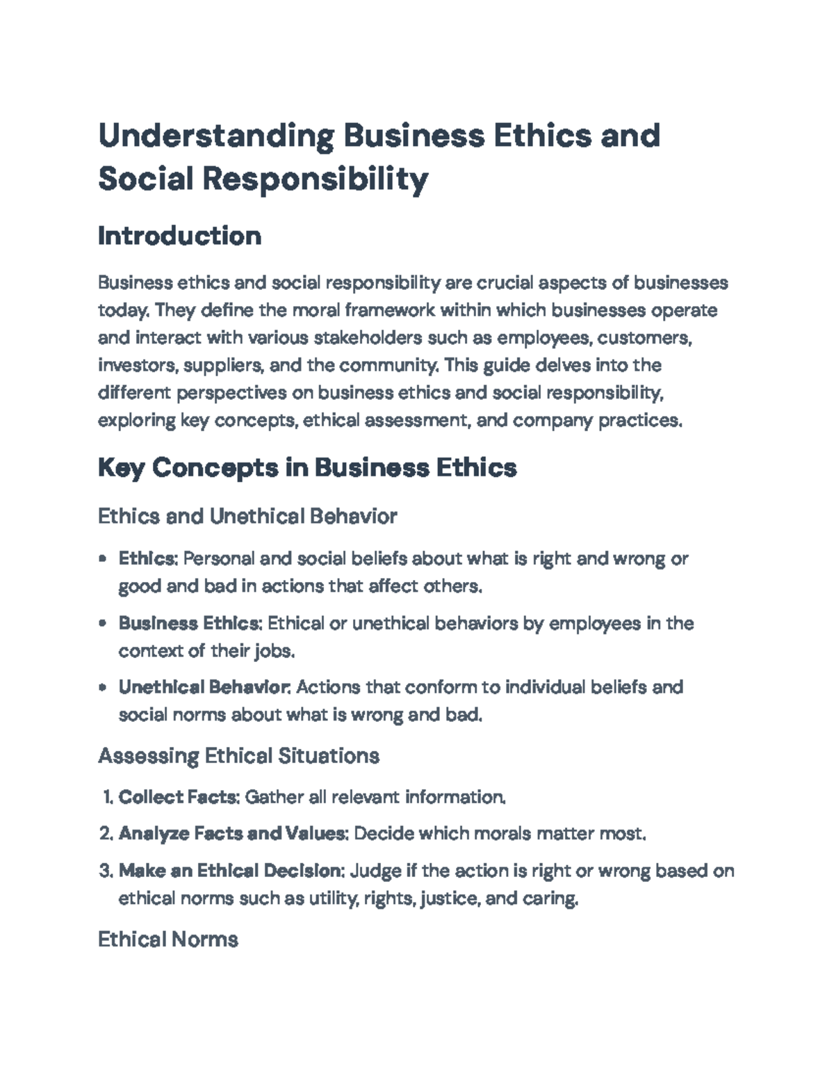Business Ethics and Social Responsibility: Principles and Practices ...