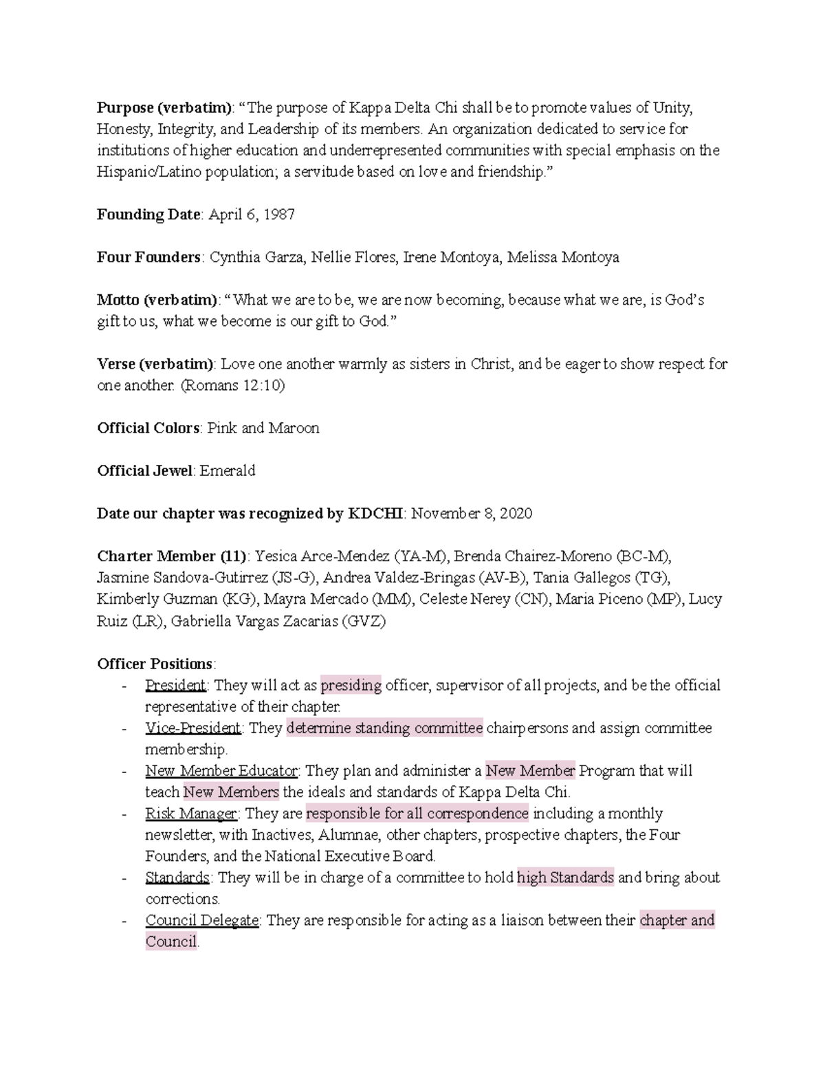 KDCHI - Exam One Study Guide: Unity, Integrity, and Leadership - Studocu