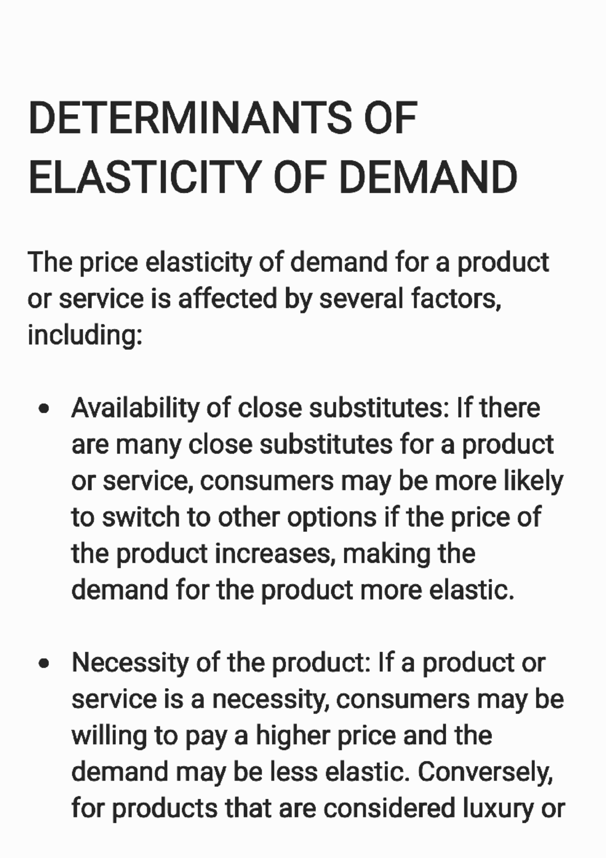 Determinants of Demand Elasticity: An In-Depth Analysis - Studocu