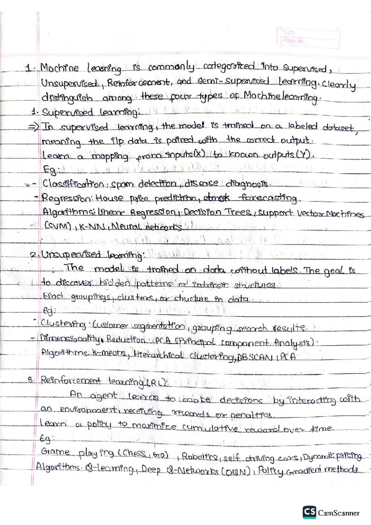 Machine Learning Overview: Types, Techniques, and Applications (CS ...