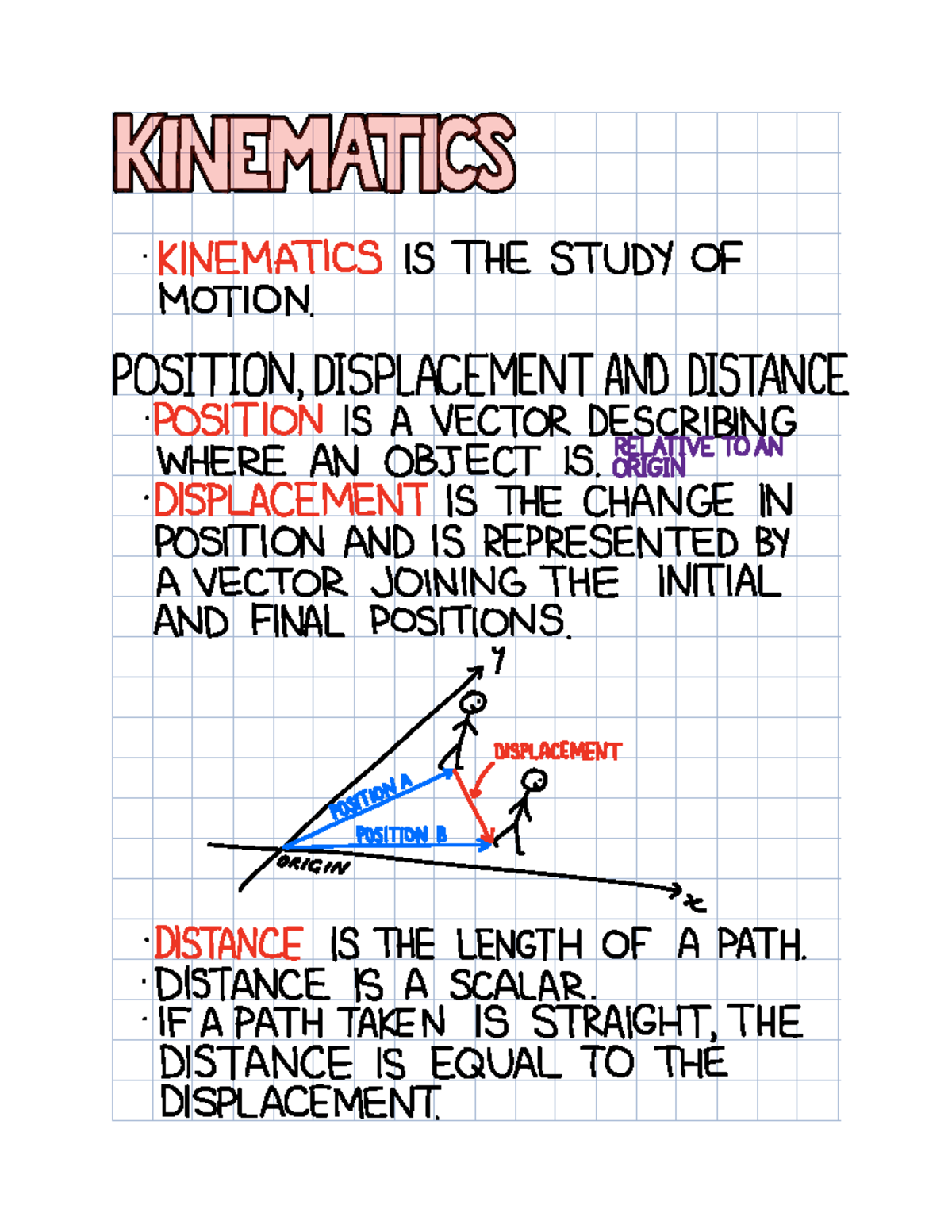 Kinematics Notes: Motion, Speed, Velocity, and Acceleration - Studocu