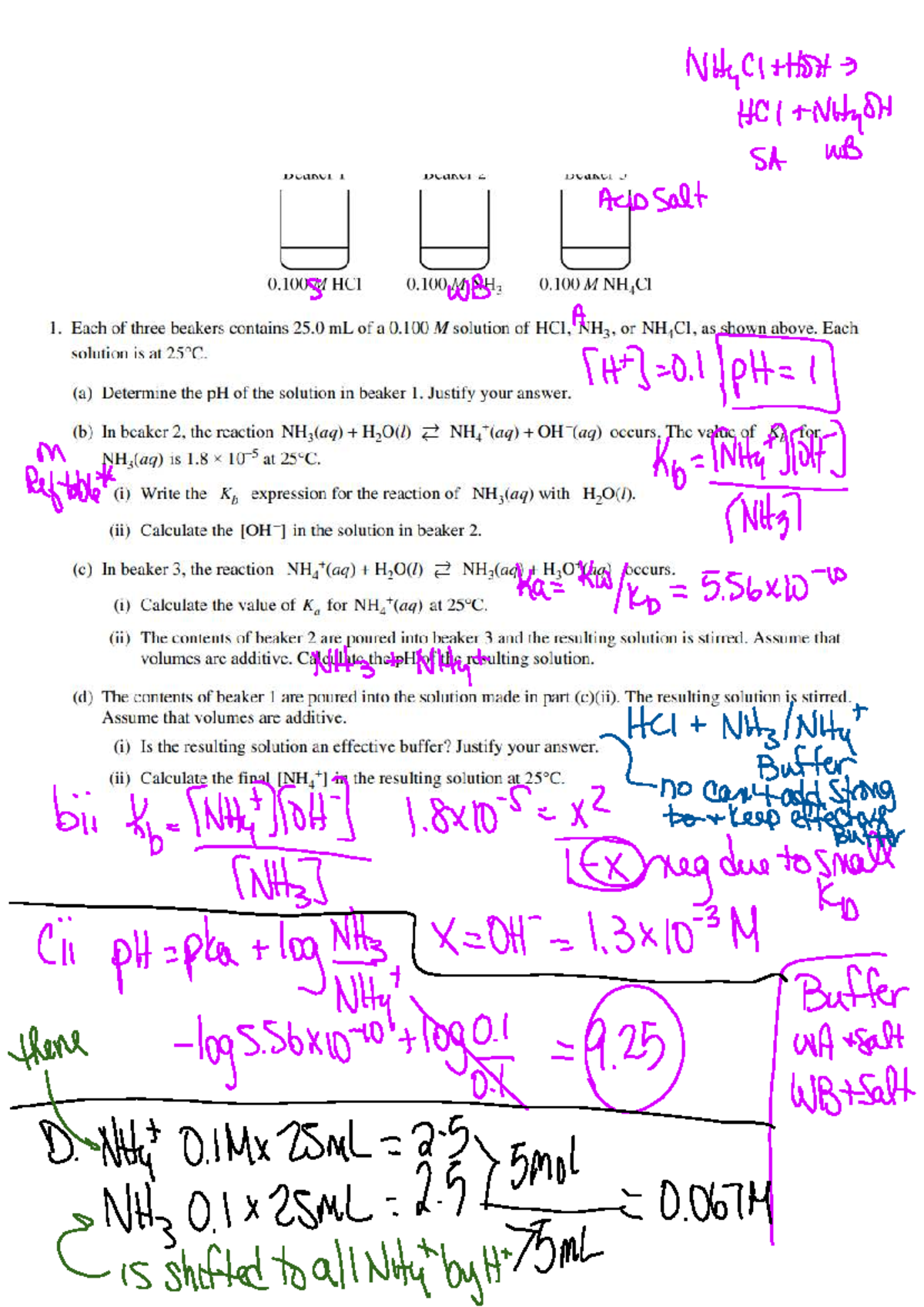 AP Problems Unit 8: Acid-Base Reactions and Titrations - Studocu