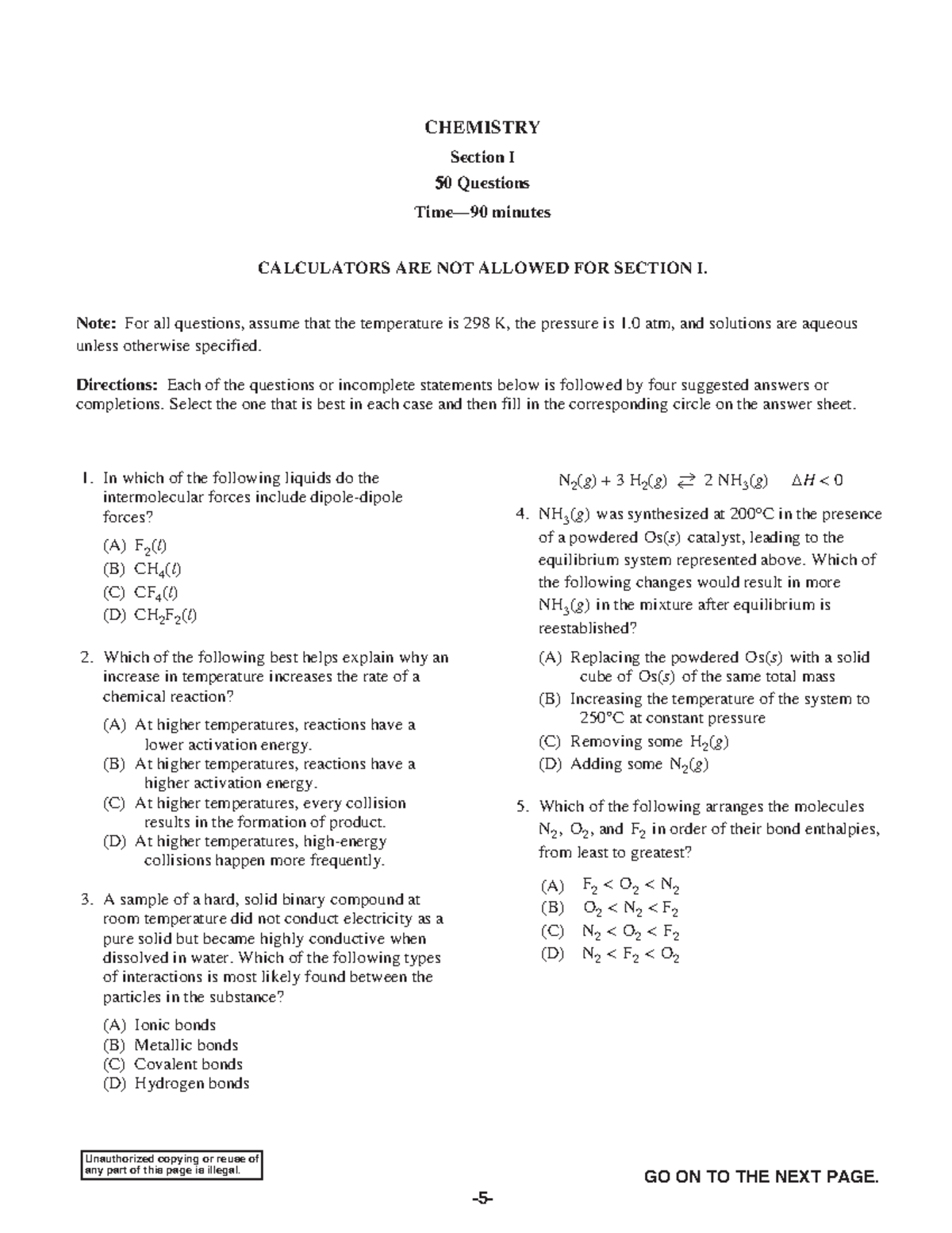AP Chemistry Final Exam Questions and Answers 2016 - Studocu