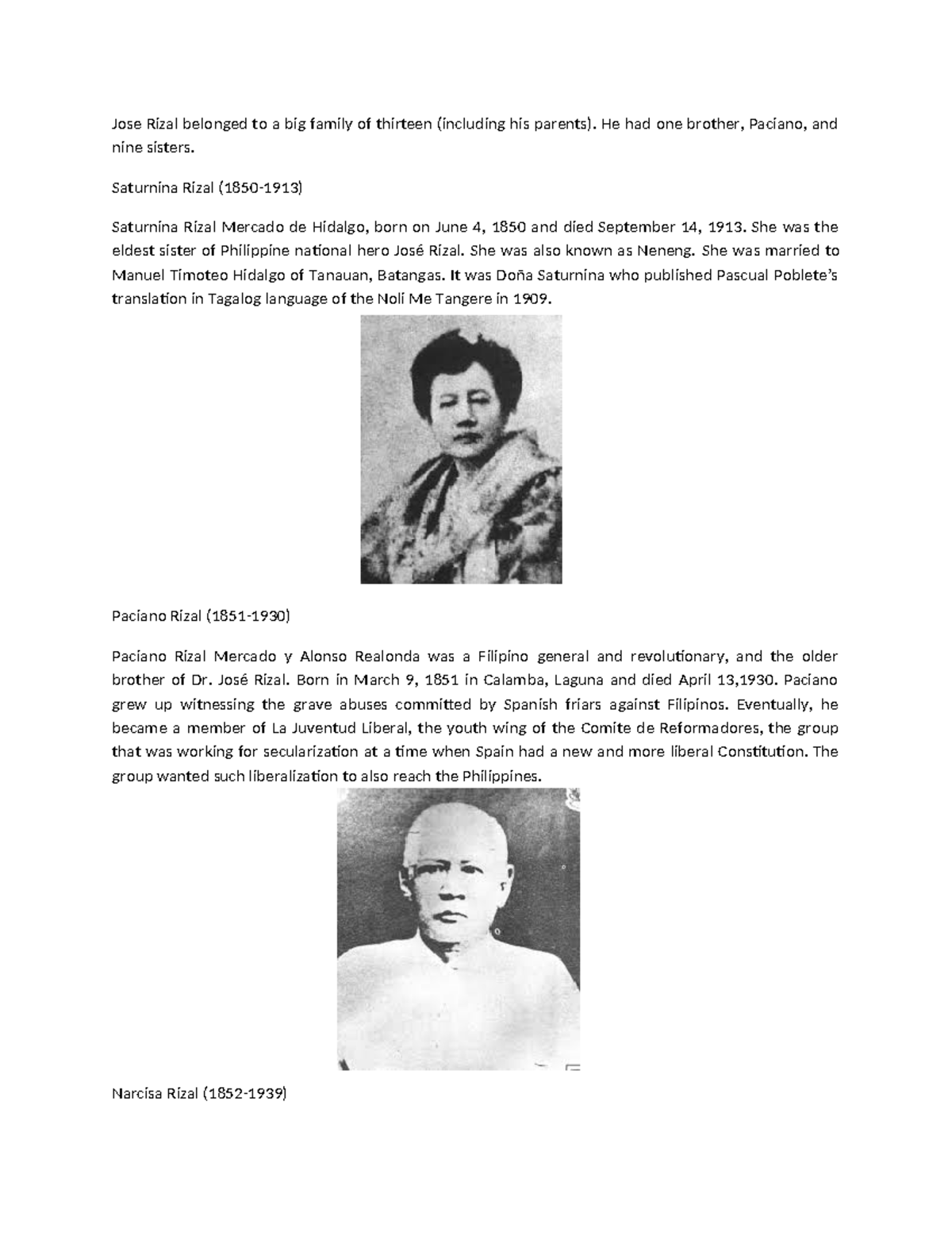 Jose Rizal's Siblings: Insights into Their Lives and Contributions ...