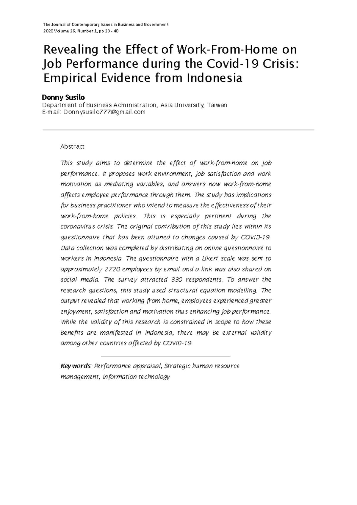 CIBG Volume 26 Issue 1 Pages 23-40 - The Journal of Contemporary Issues ...