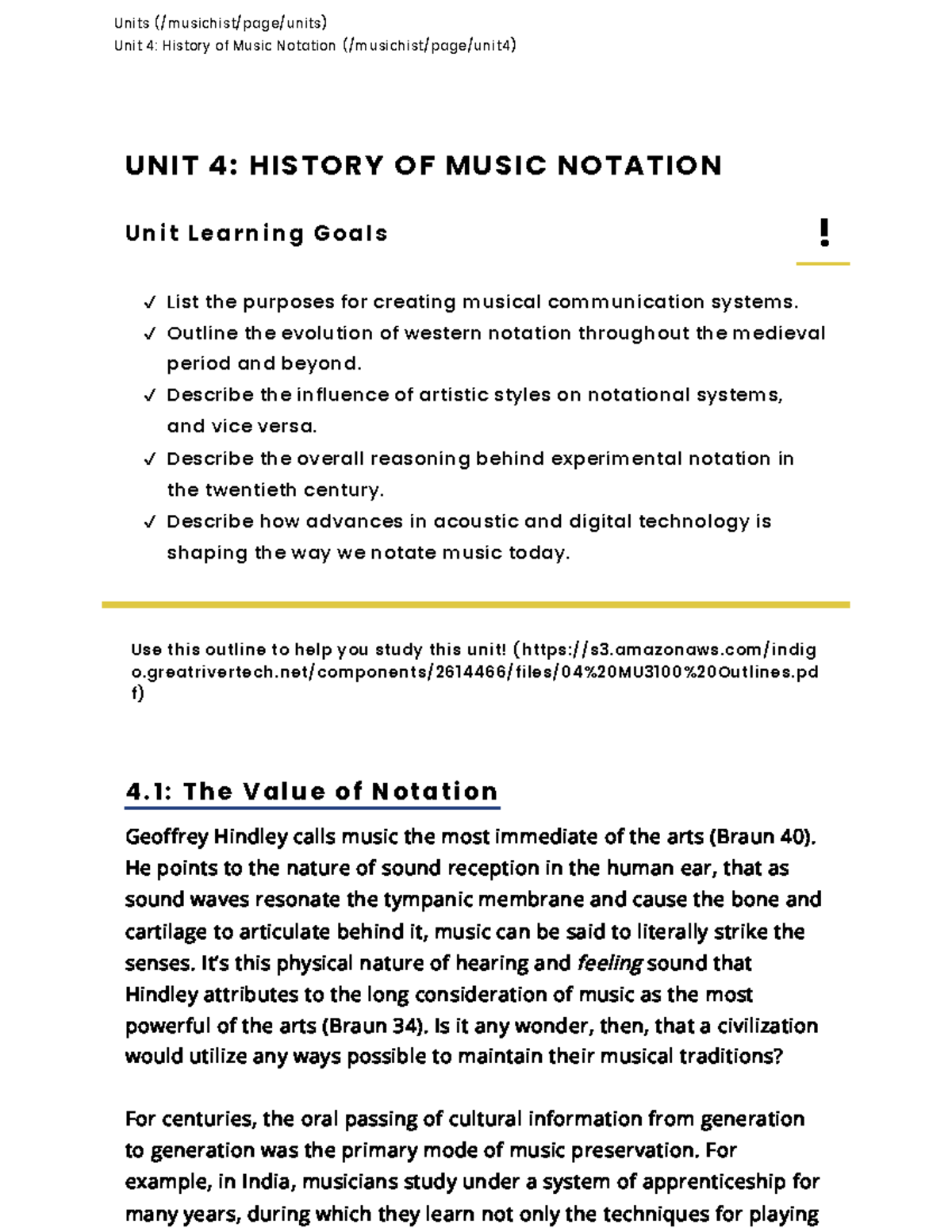 Unit 4: Evolution of Music Notation and Its Historical Significance ...