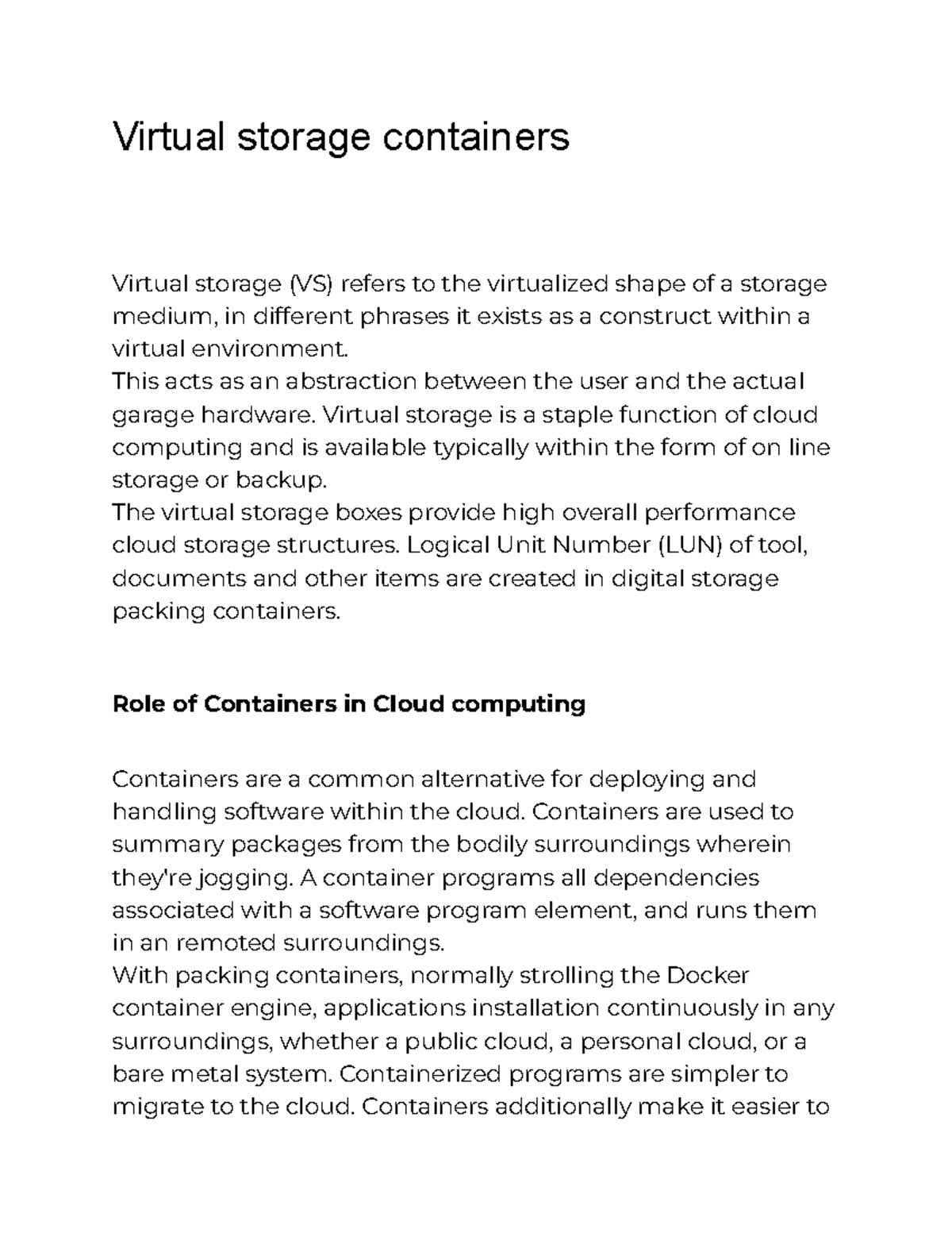 Virtual storage containers - Virtual storage containers Virtual storage ...