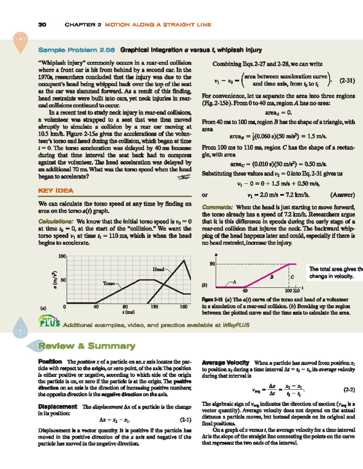 Physics 1: Chapter 2 Motion Along a Straight Line - Key Concepts and ...