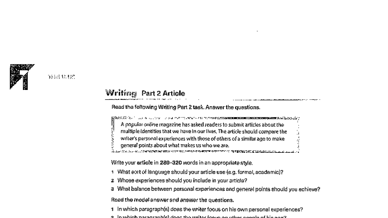 C2 Writing Part 2 Article: Exploring Our Multiple Identities - Studeersnel