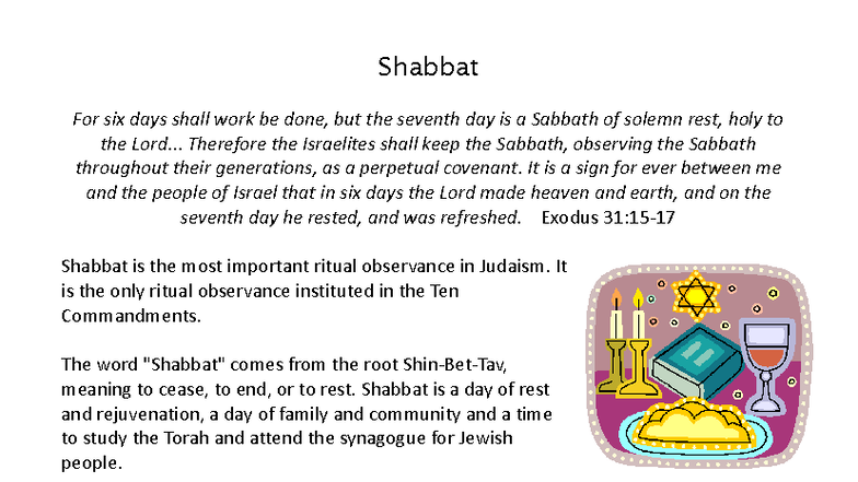 Shabbat: Understanding the Significance and Observance in Judaism - Studocu