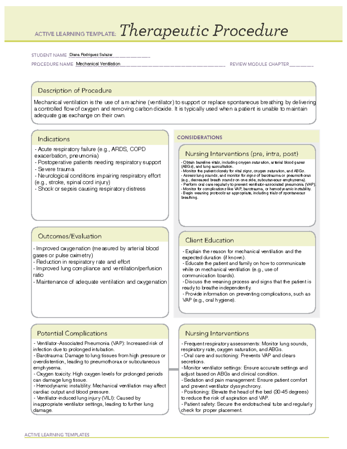 Mechanical Ventilation Notes for Nursing - Therapeutic Procedure Guide ...