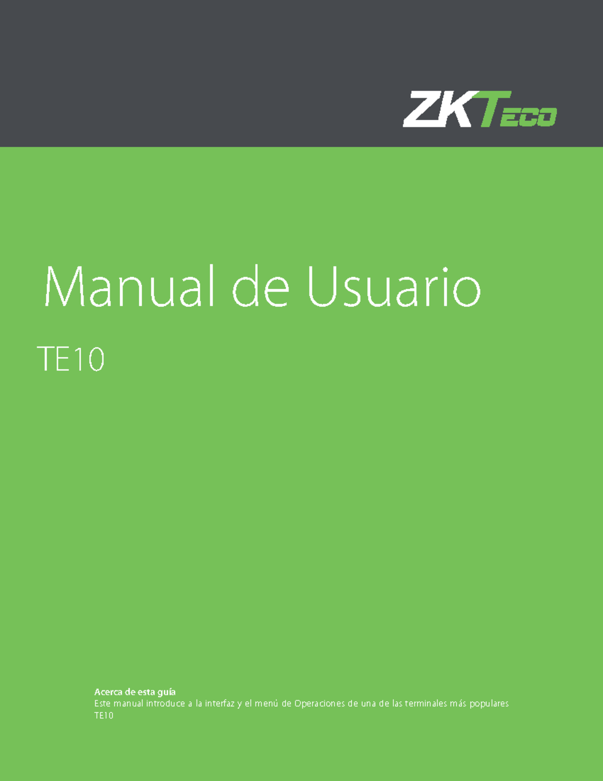 Manual de Usuario TE10: Guía Completa de Operaciones y Configuración ...