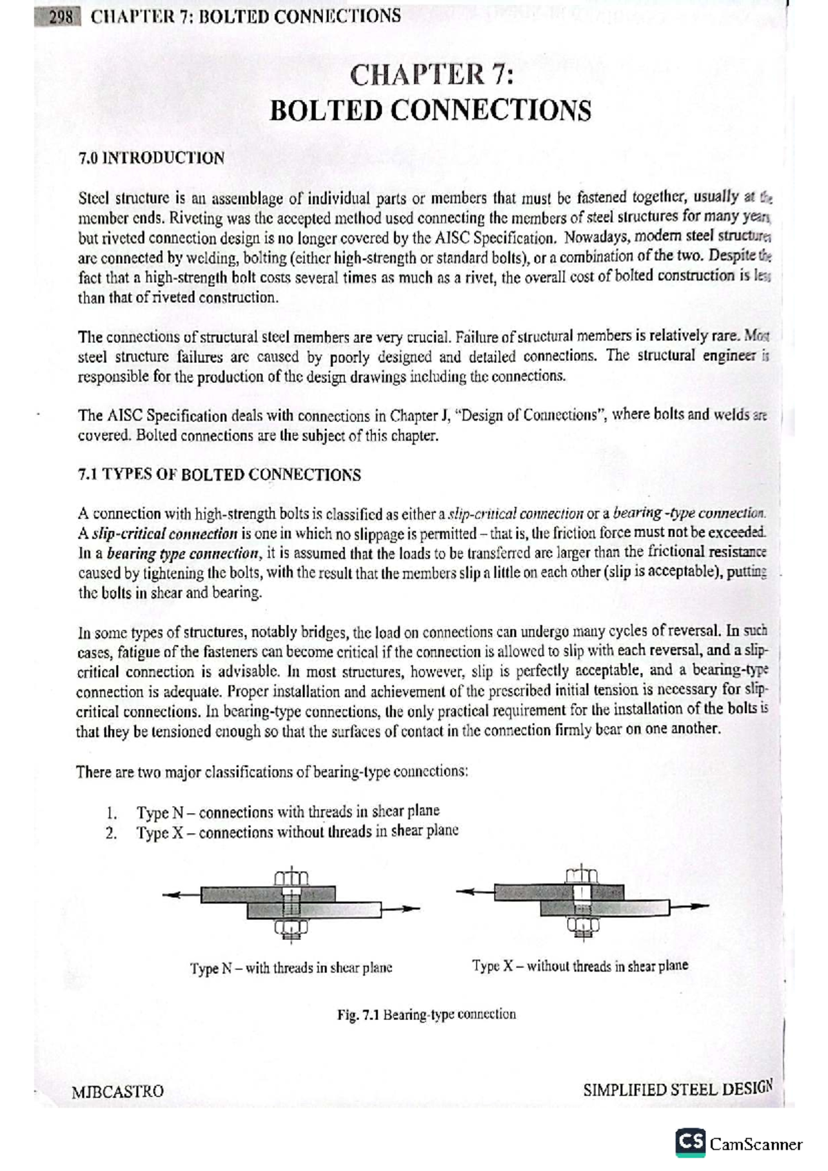 298 CS CHAPTER 7: BOLTED CONNECTIONS - DESIGN AND FAILURE MODES - Studocu