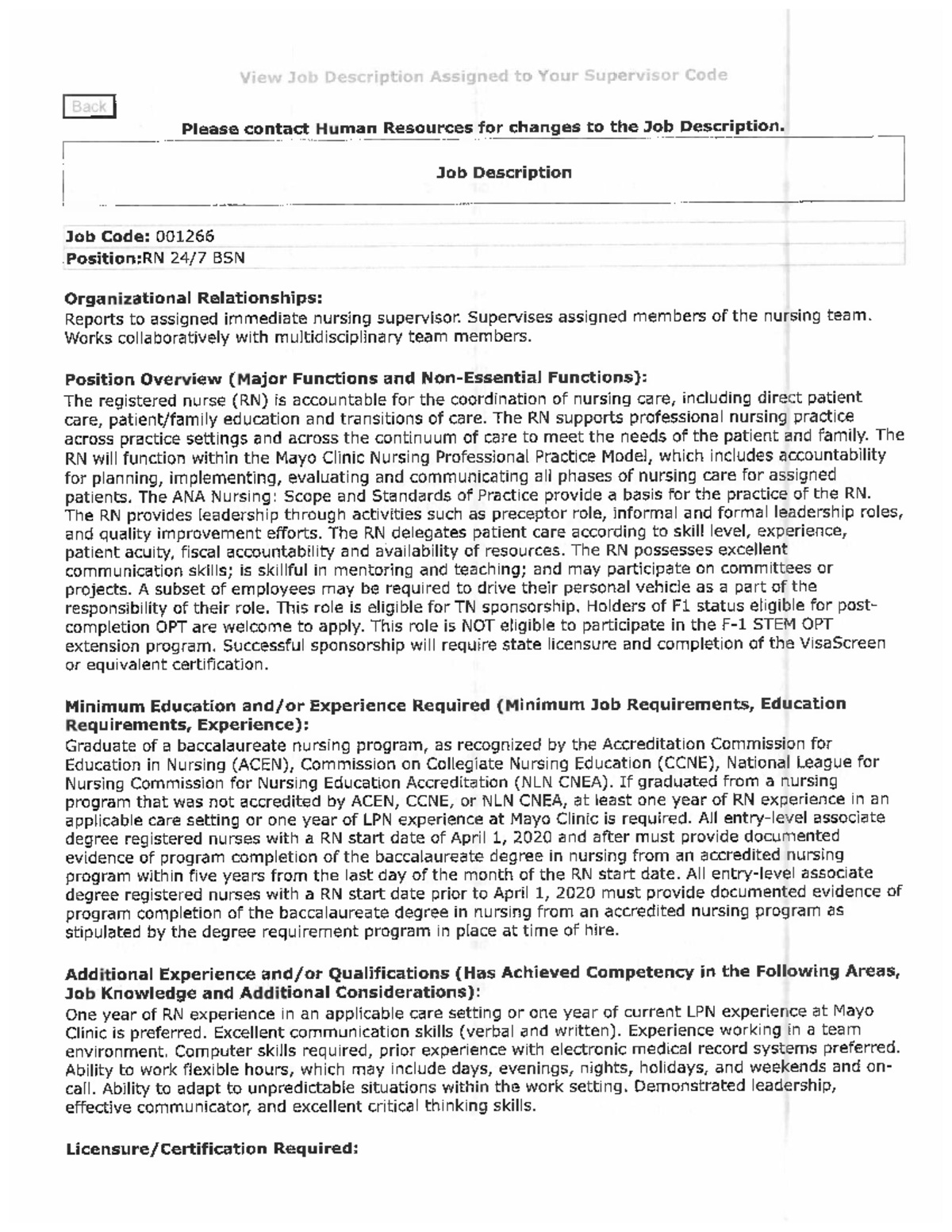 RN Job Description - Code 001266: Key Responsibilities & Requirements ...