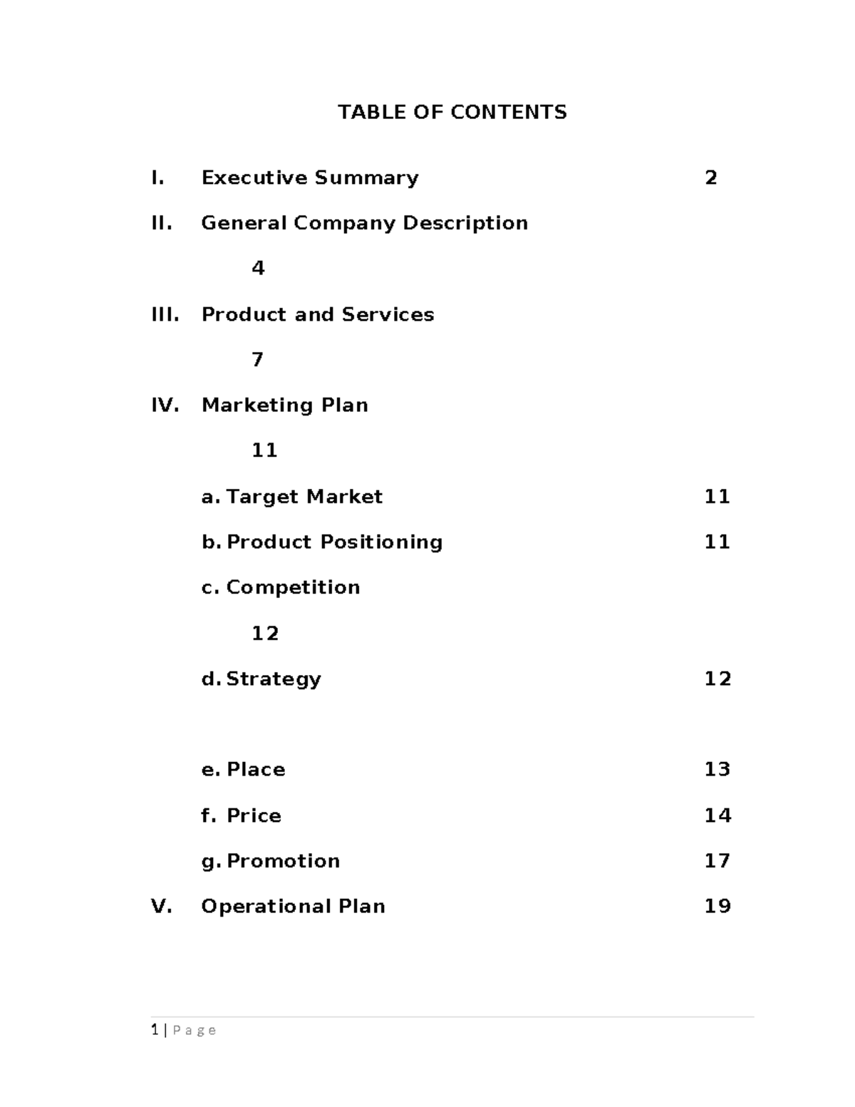 Popp a tok Incorporation - TABLE OF CONTENTS I. Executive Summary 2 II ...