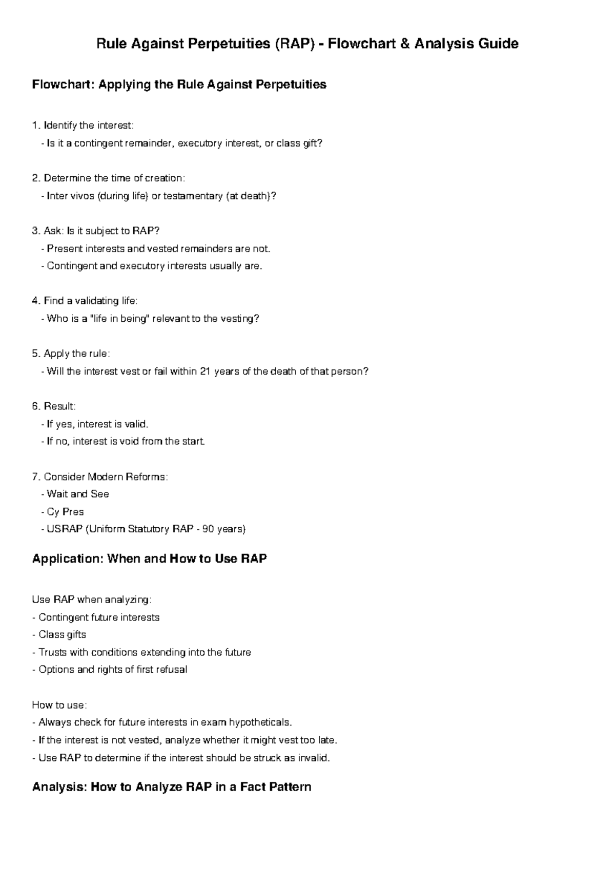 RAP Flowchart & Analysis Guide: Understanding the Rule Against ...
