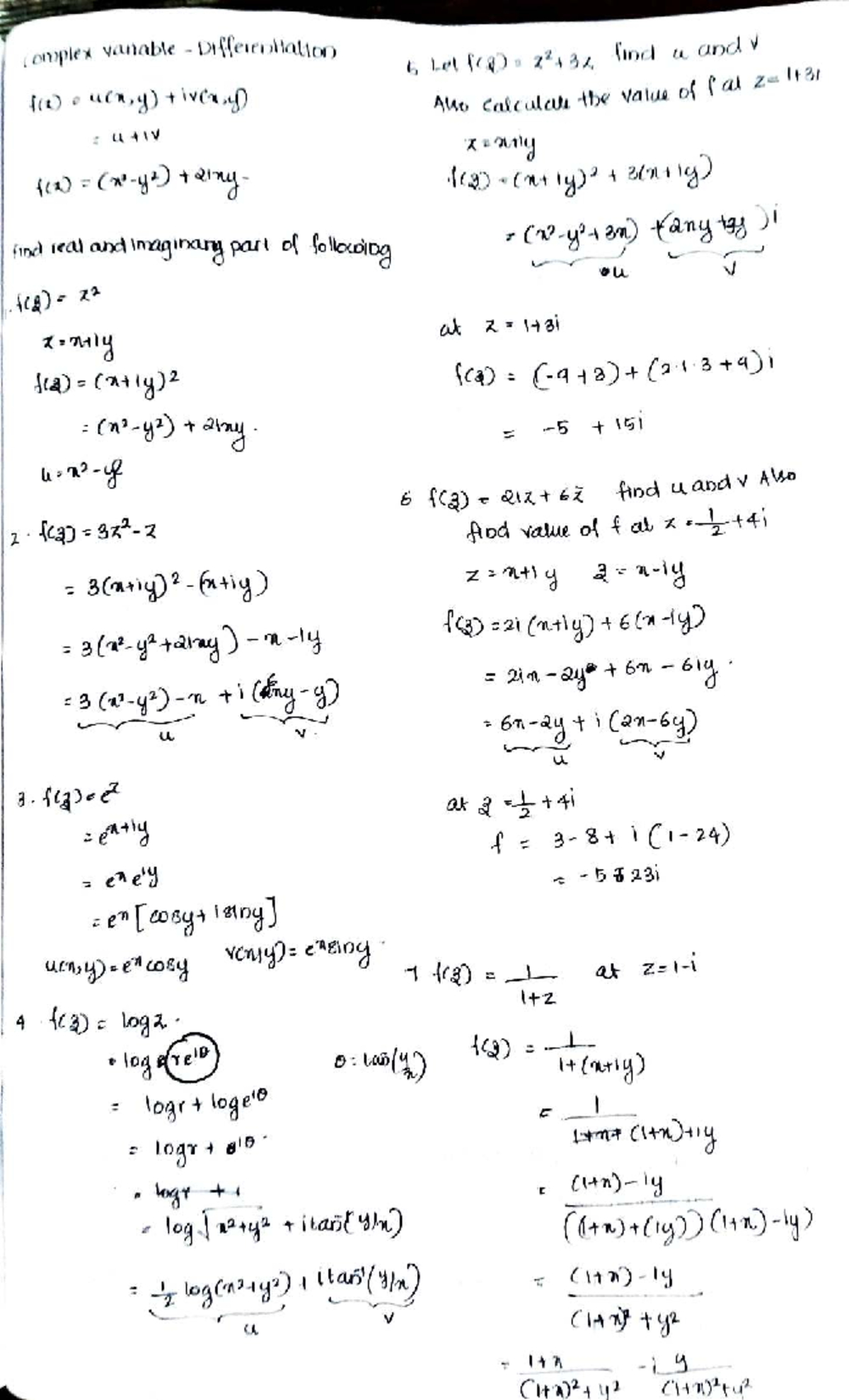 Complex Variable Differentiation: Gymat 301 Module 2 Notes - Studocu