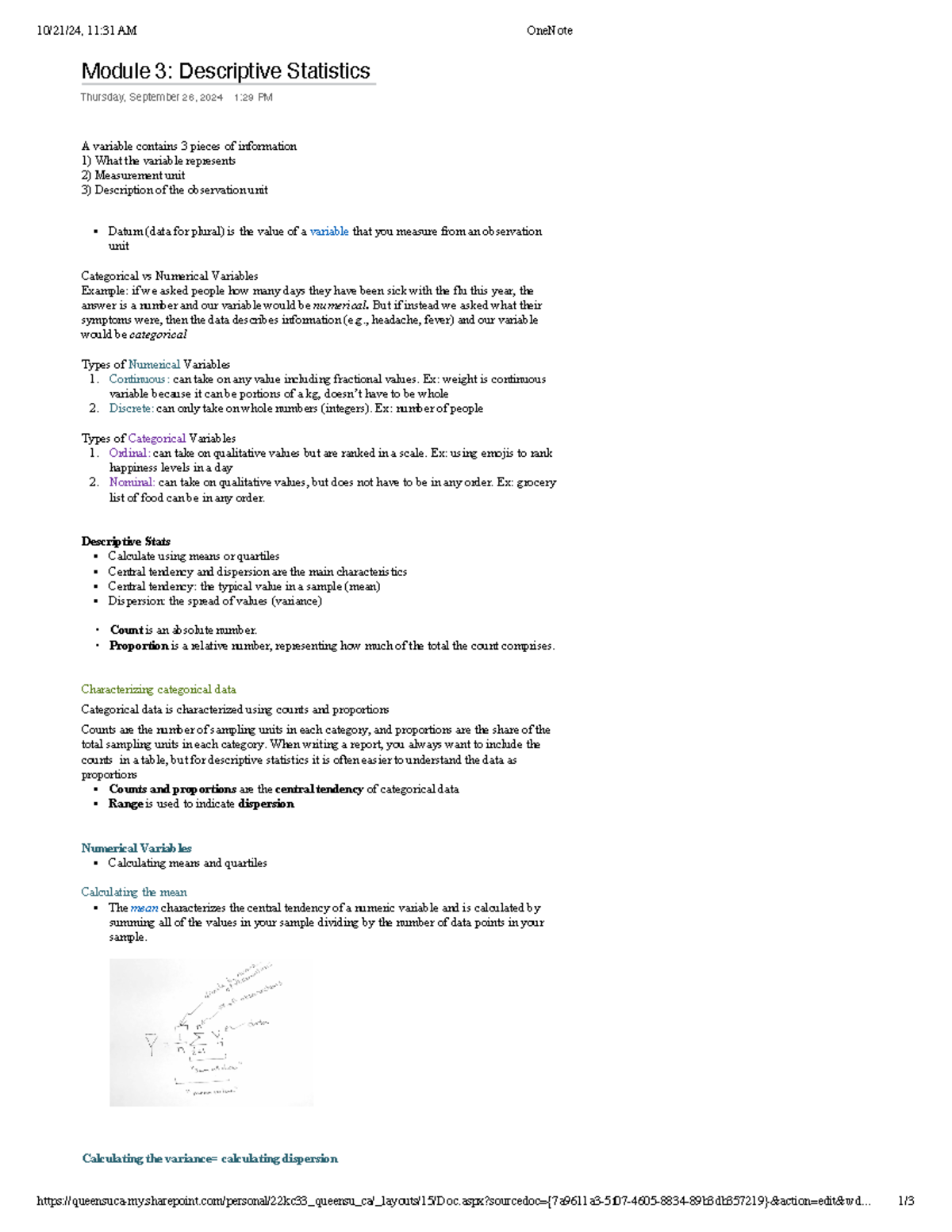 Module 3 Stats - Textbook notes - Module 3: Descriptive Statistics ...