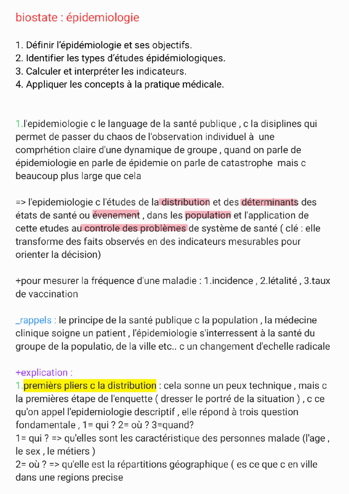 Biostate: Épidémiologie - Concepts et Méthodes - Studocu