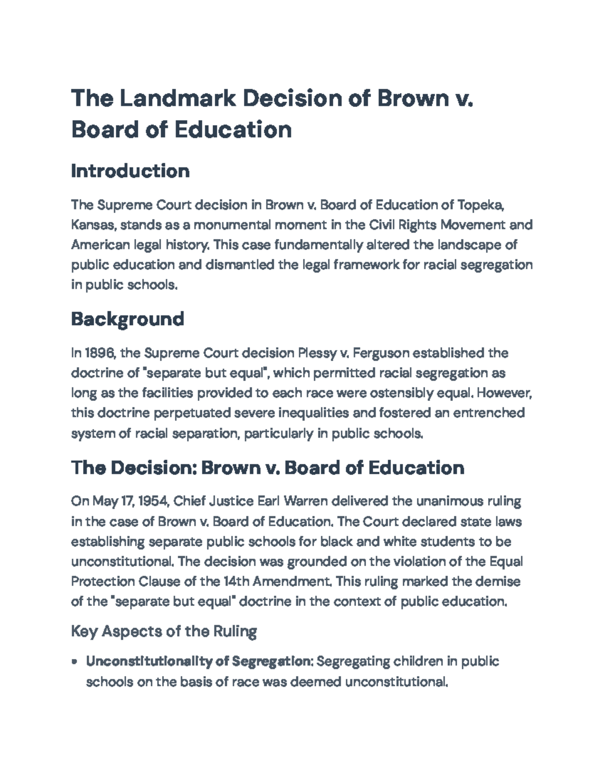 Brown v. Board of Education: Landmark Ruling and Its Lasting Impact ...