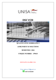 DSC1520 - Unisa - Quantitative Modelling I - Studocu