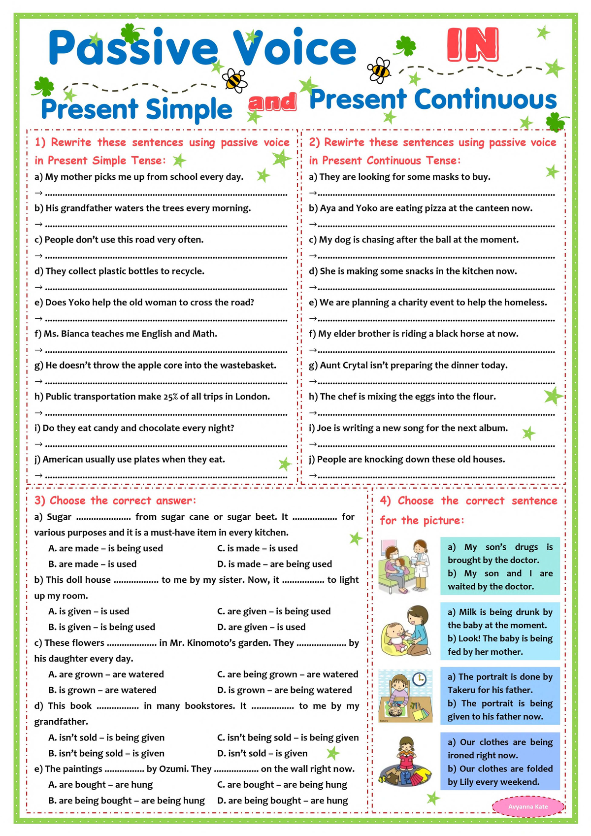Passive Voice: Present Simple & Continuous Exercises (ENG101) - Studocu
