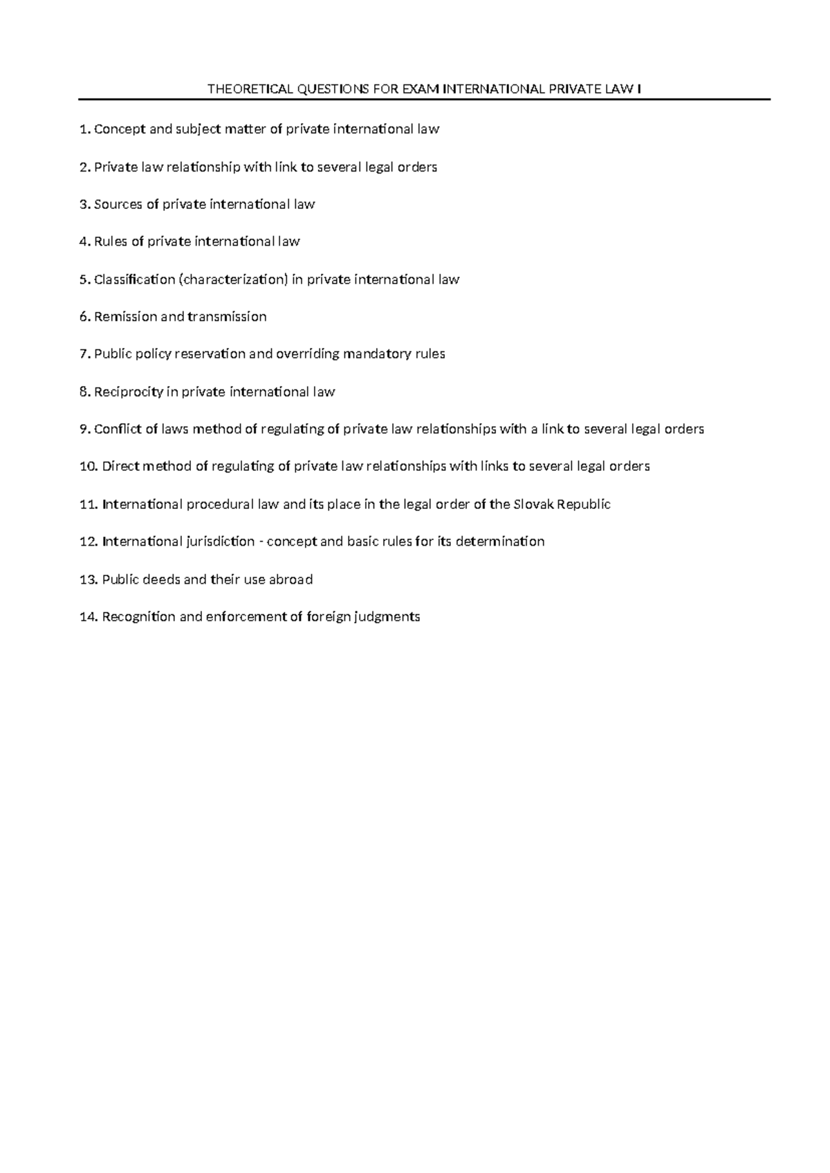 Exam - theoretical questions - THEORETICAL QUESTIONS FOR EXAM ...