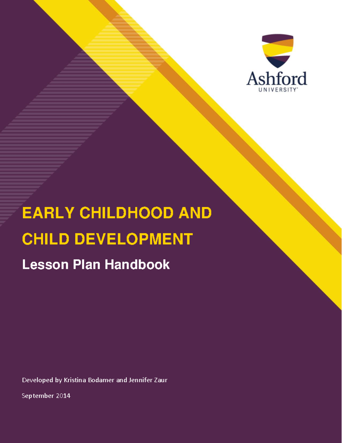 ECE-CD Lesson Plan Handbook - EARLY CHILDHOOD AND CHILD DEVELOPMENT ...