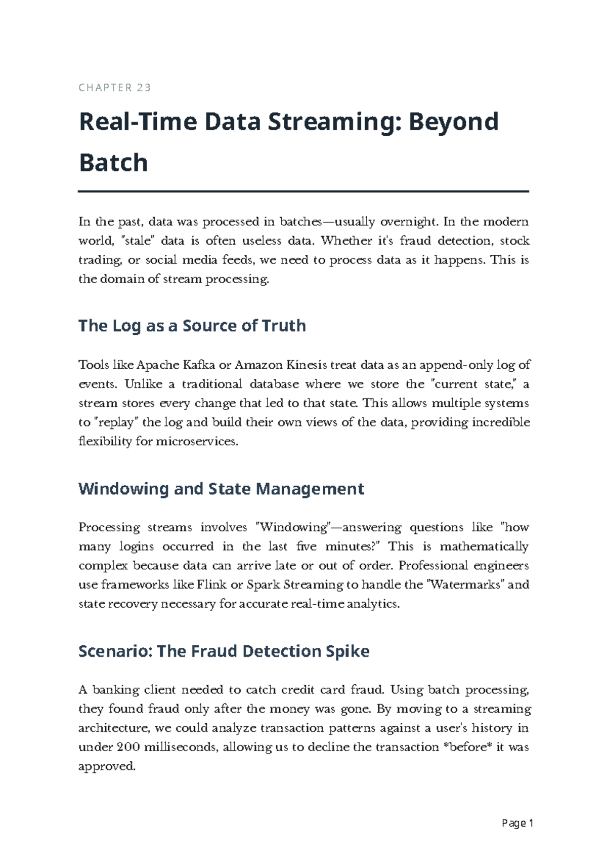 CHAPTER 23: Data Streaming and Real-Time Processing Techniques - Studocu